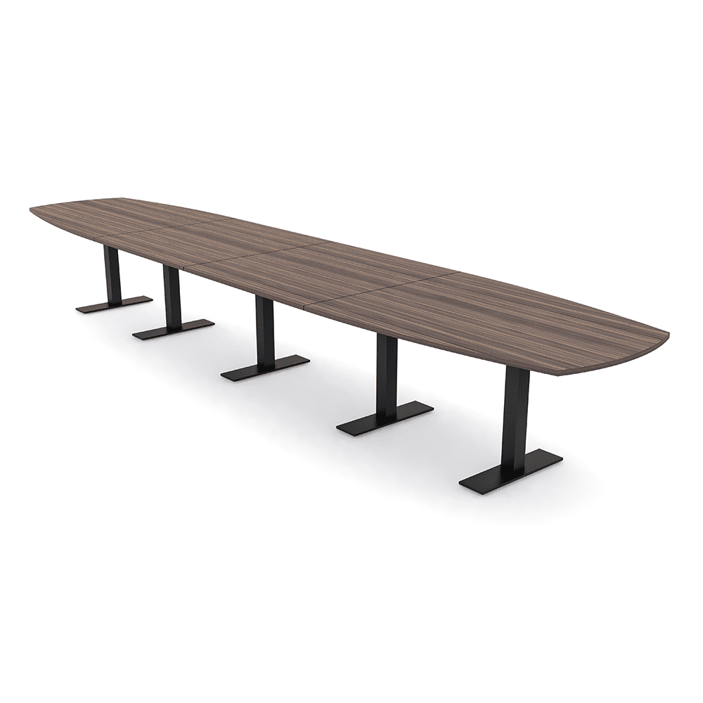 18 Person Modular Arc Boat Conference Table w/T-Bases Power And Data ...
