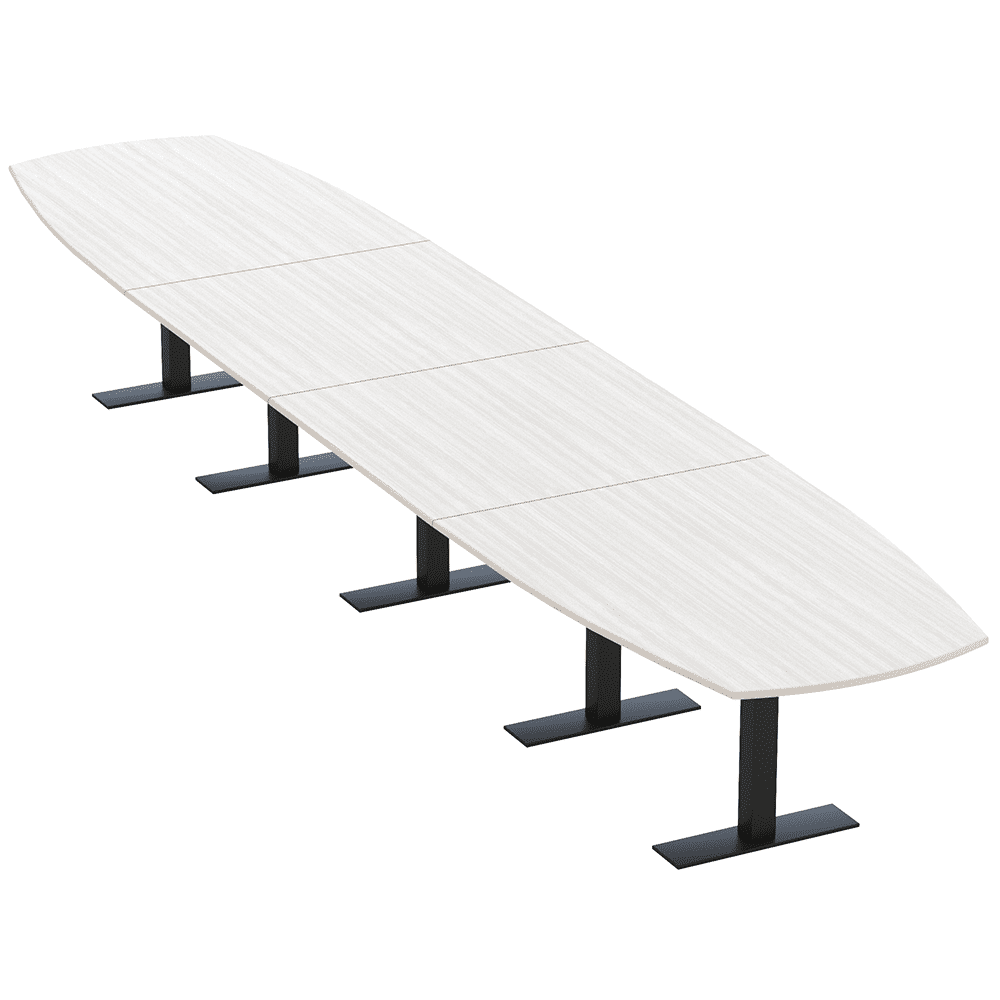 18 Person Modular Arc Boat Conference Table w/T-Bases Power And Data ...