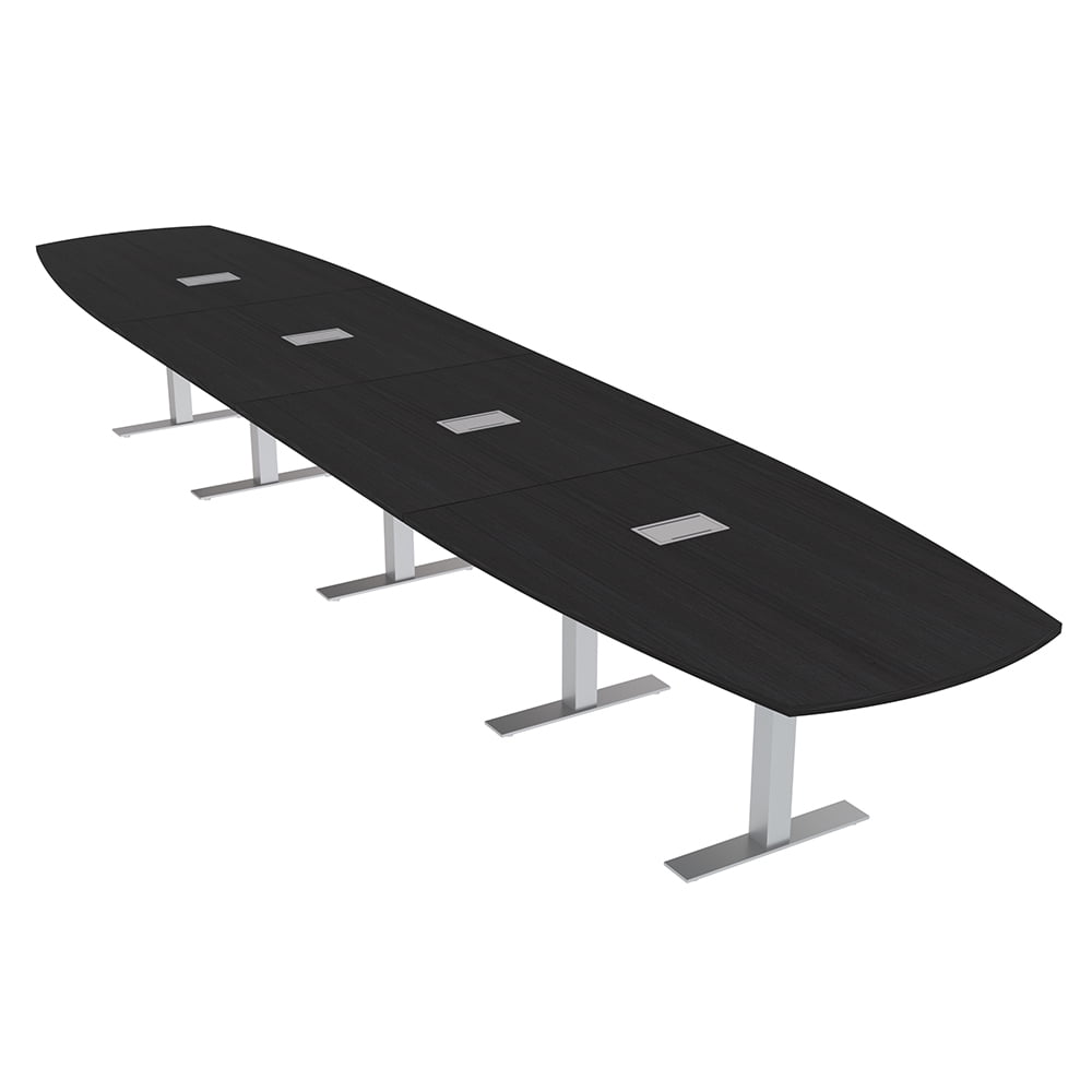 18 Person Modular Arc Boat Conference Table w/T-Bases Power And Data ...
