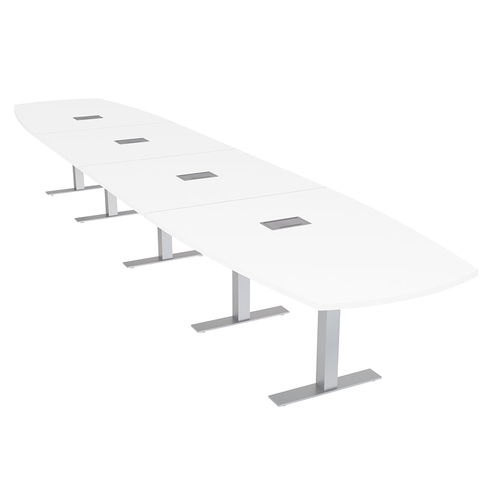 18 Person Modular Arc Boat Conference Table w/T-Bases Power And Data ...