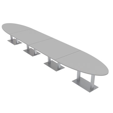 12 Ft Arc Boat Modular Conference Table Square Metal Bases w/Electric ...