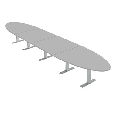 12' Modular Oval Conference Table With Metal Bases And Electric Units ...
