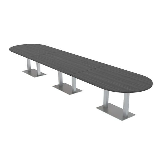 18 Person Modular Racetrack Boardroom Table Metal Bases Power Modules ...