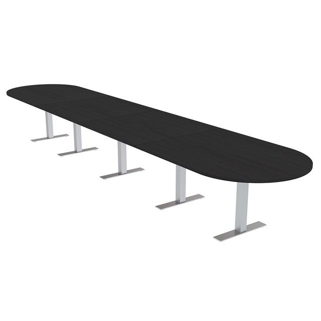 18 Person Racetrack Modular Boardroom Table Metal T Bases Power Units ...