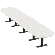 12' Modular Oval Conference Table With Metal Bases And Electric Units ...