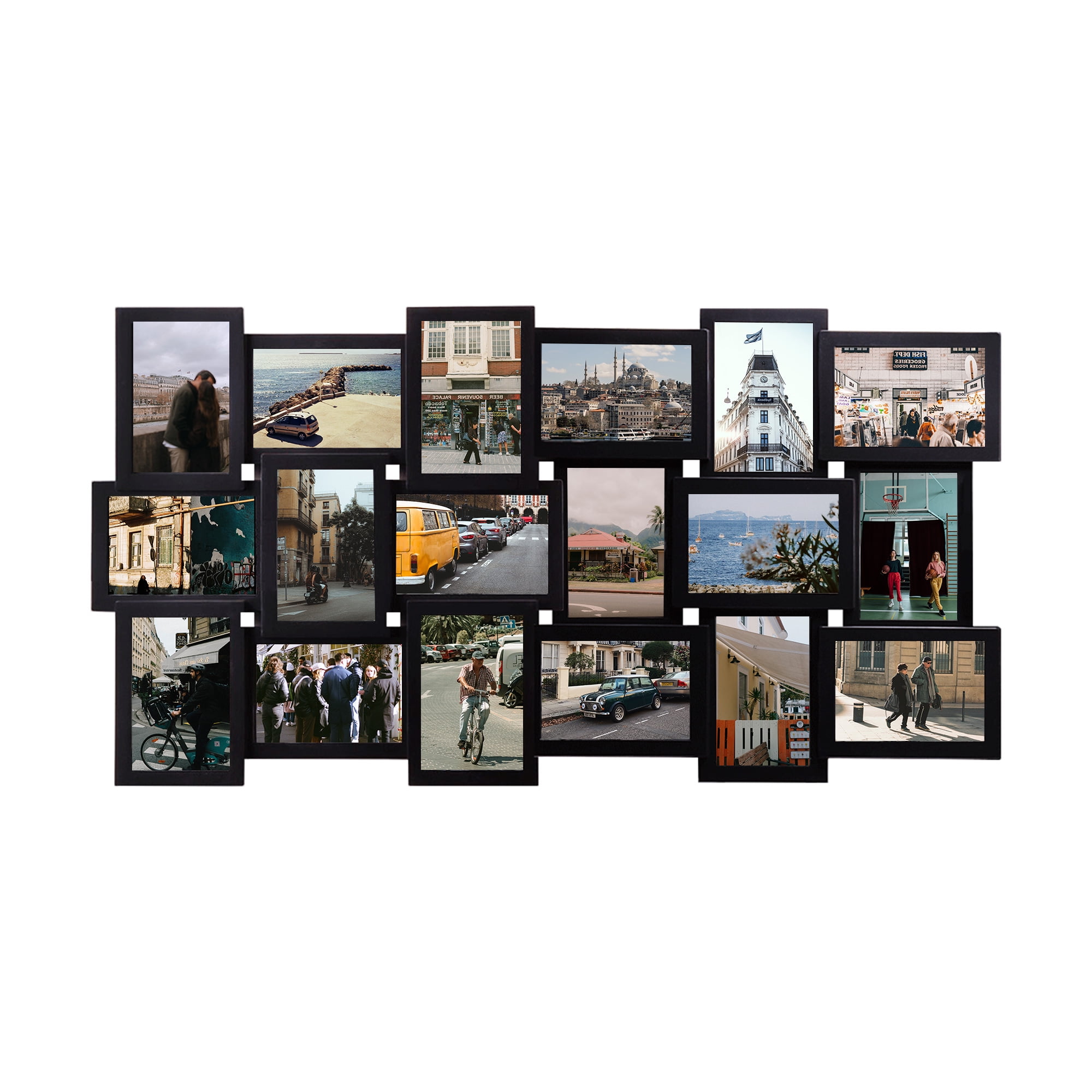 18 Piece Classic Black Family Photo Frame Set 6x4 inch Wall Gallery ...