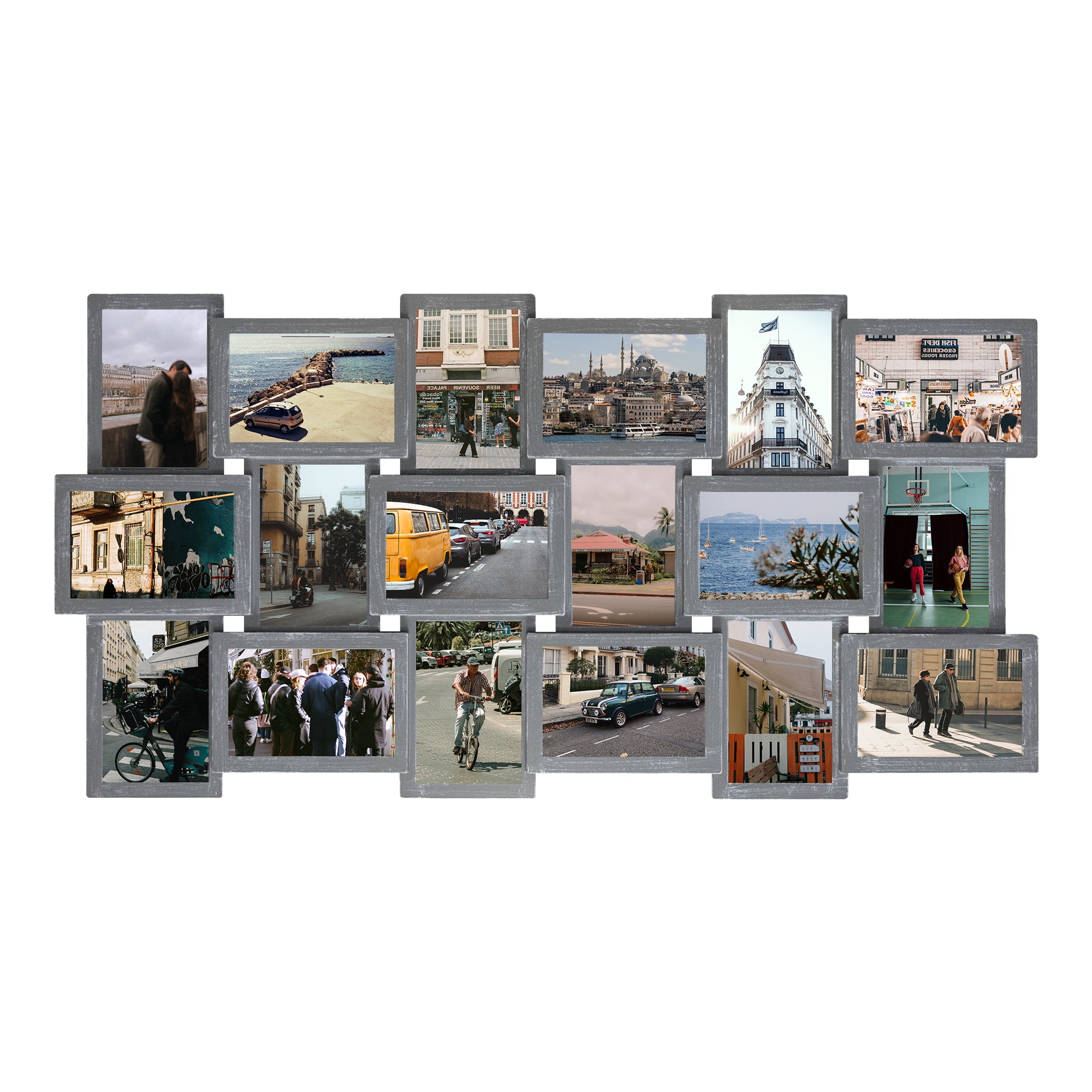 Hello Laura 18 Piece Classic Gray Family Photo Frame Set 6x4 inch Wall ...