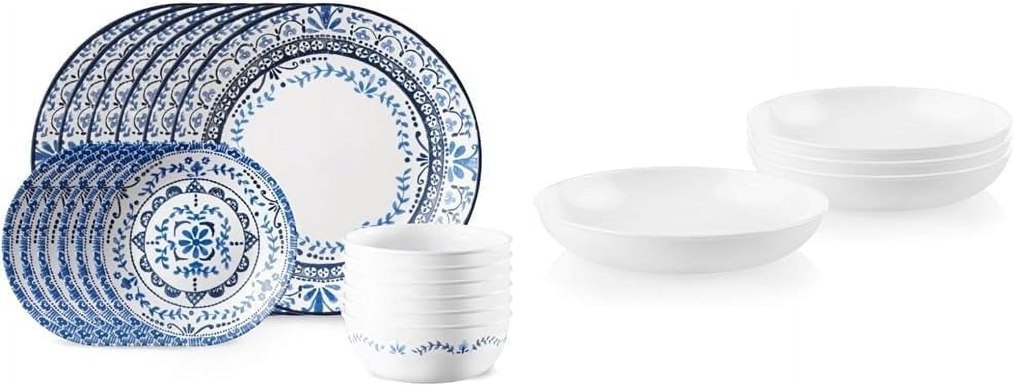 18-Piece Dinnerware Set for 6 with Plates, Bowls & Mugs | 4-Piece ...