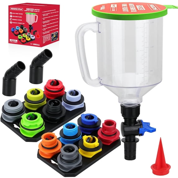 18-Piece Engine Oil Funnel Kit, 1.59QT/1.5L Automotive Oil Funnel Set ...