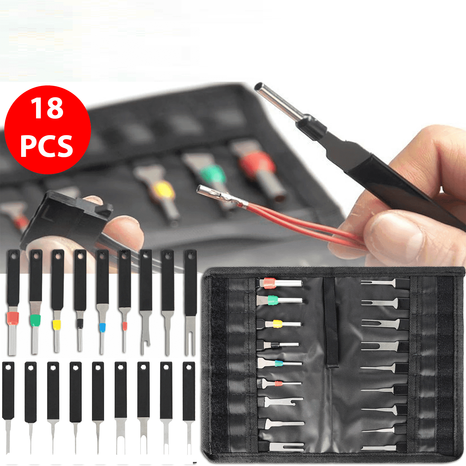 18-Piece Heavy Duty Terminal Release Tool Kit, Car Wire Connector Pin ...