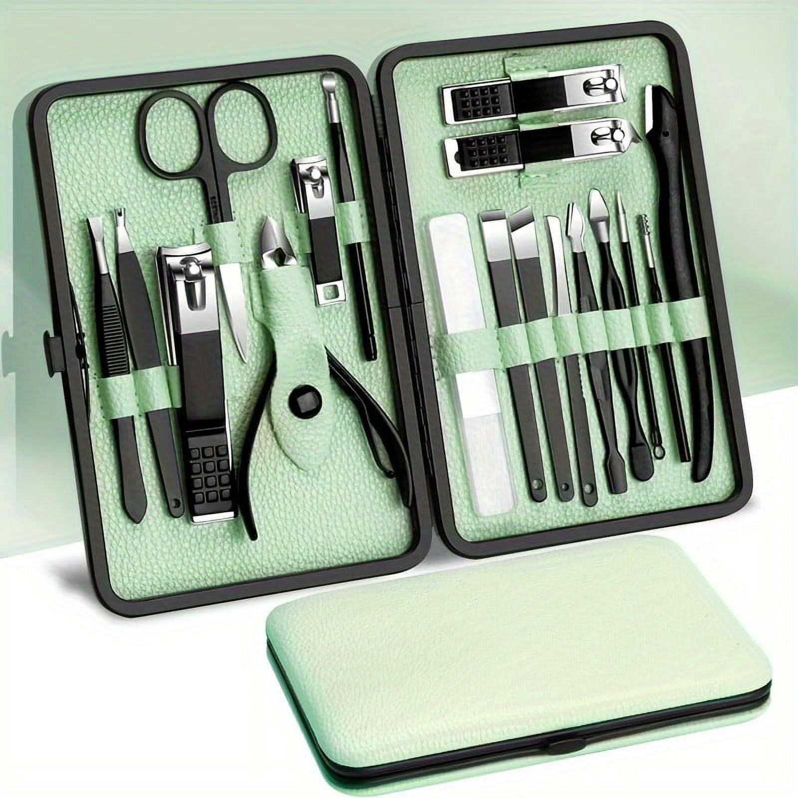18-Piece Premium Nail Clipper Tool Set, Professional Manicure Pedicure ...