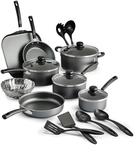 18-Piece Professional Grade Nonstick Cookware Set – Heavy-Duty Aluminum ...