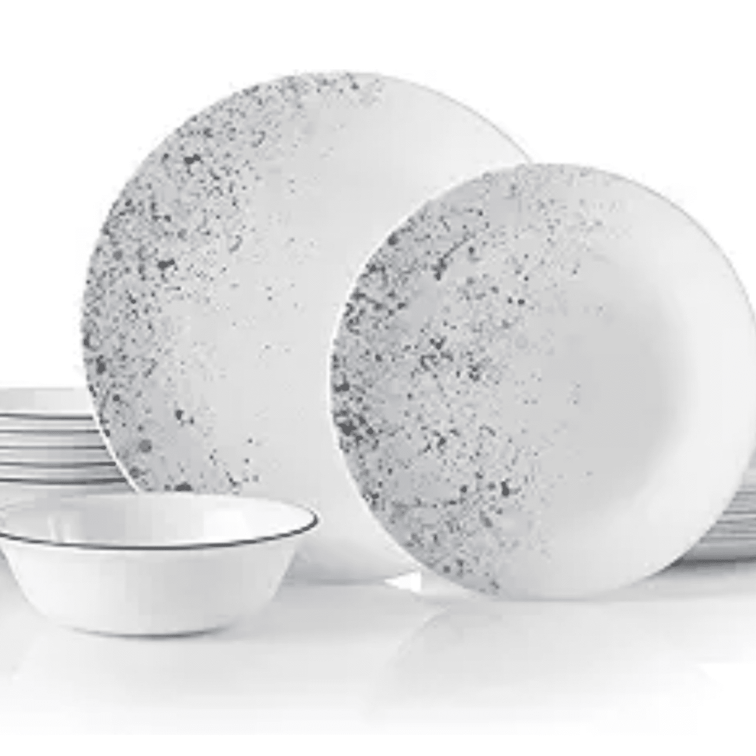18-Piece Service for 6 Dinnerware Set, T le Layer Glass and Chip ...