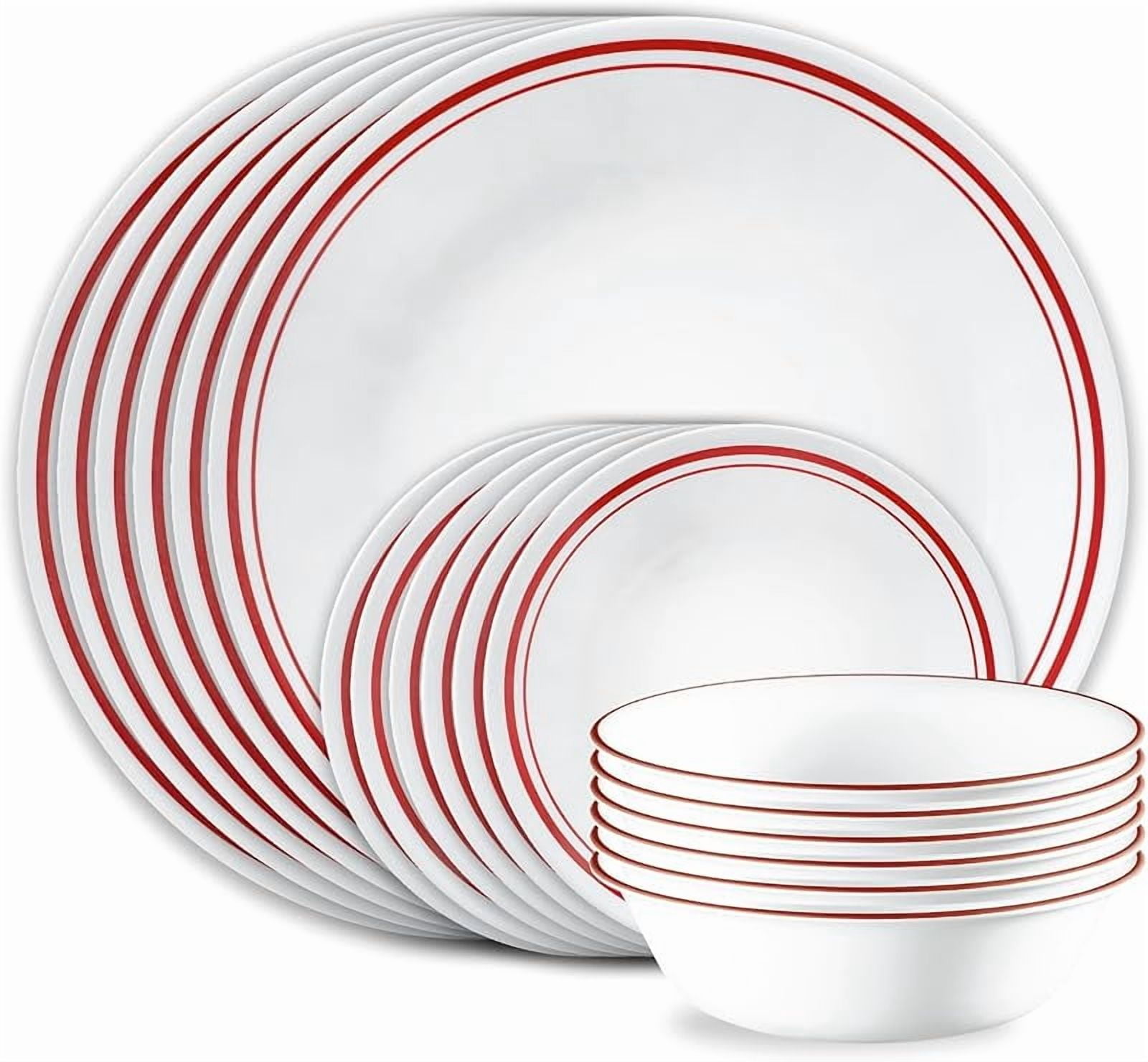 18-Piece Service for 6 Dinnerware Set Triple Layer Glass and Chip ...