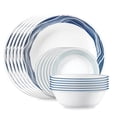 18-Piece Service for 6 Dinnerware Set Triple Layer Glass and Chip ...
