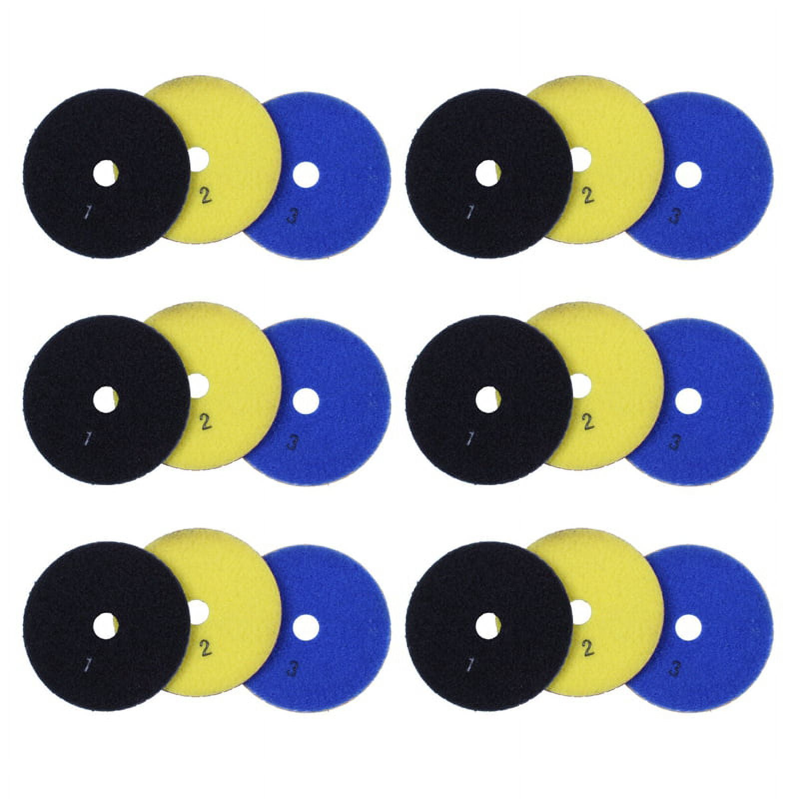 18 Pieces 100mm Diamond Flexible Wet & Dry Polishing Pads 3 Step Floor ...