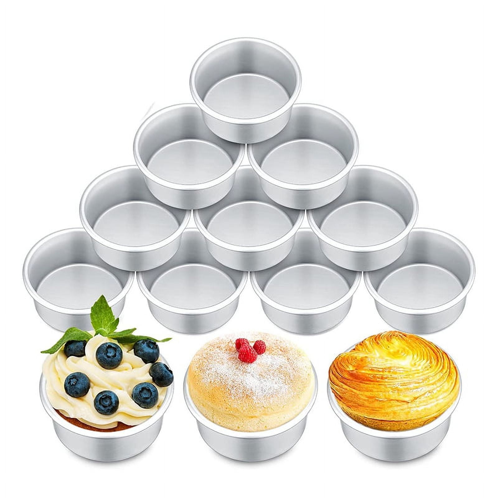 18 Pieces 4 Inch Small Cake Pan Mini Round Cake Pans for Baking Cake ...