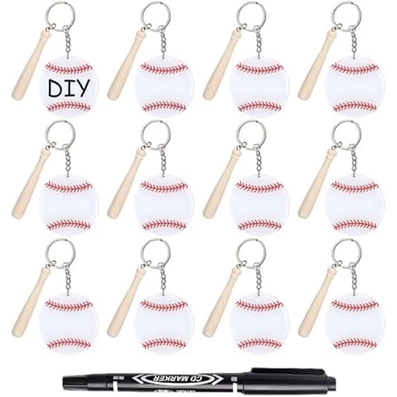 18 Pieces Baseball Softball Keychains Softball Gifts Baseball Keychain ...