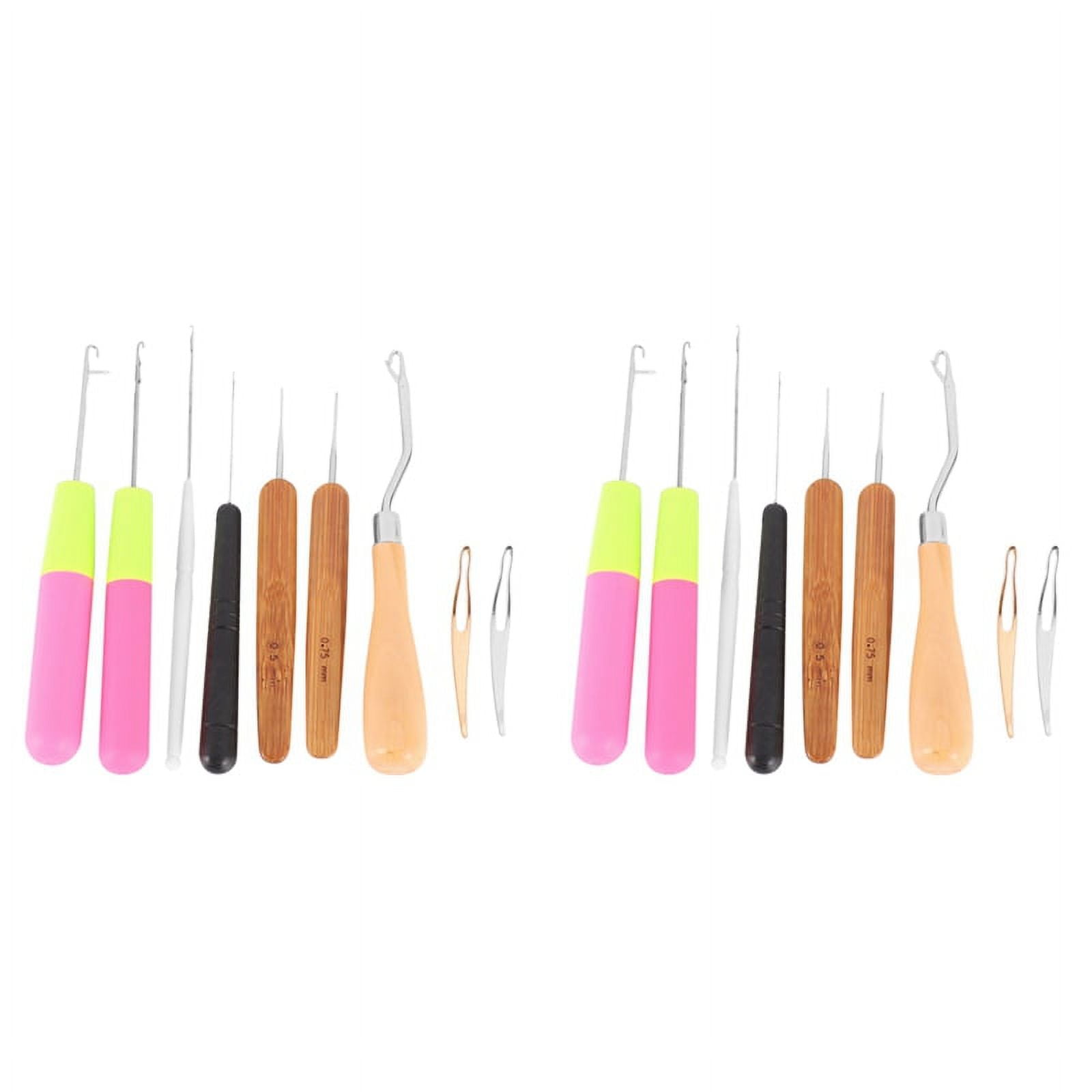 18 Pieces Bent Latch Hook Crochet Needle Set Latch Hook Tool Crochet ...