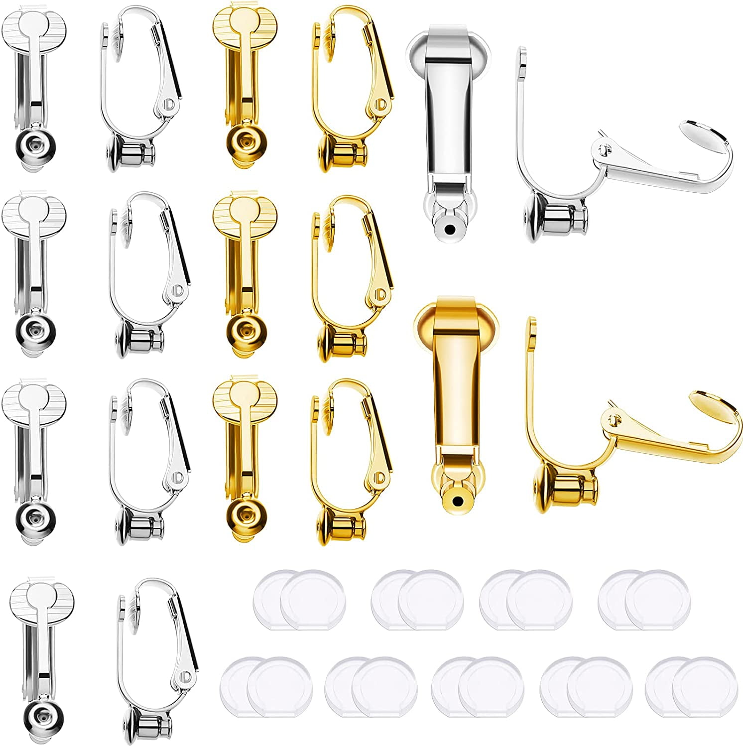 18 Pieces Clip-on Earrings Converter Components with Post for Non ...