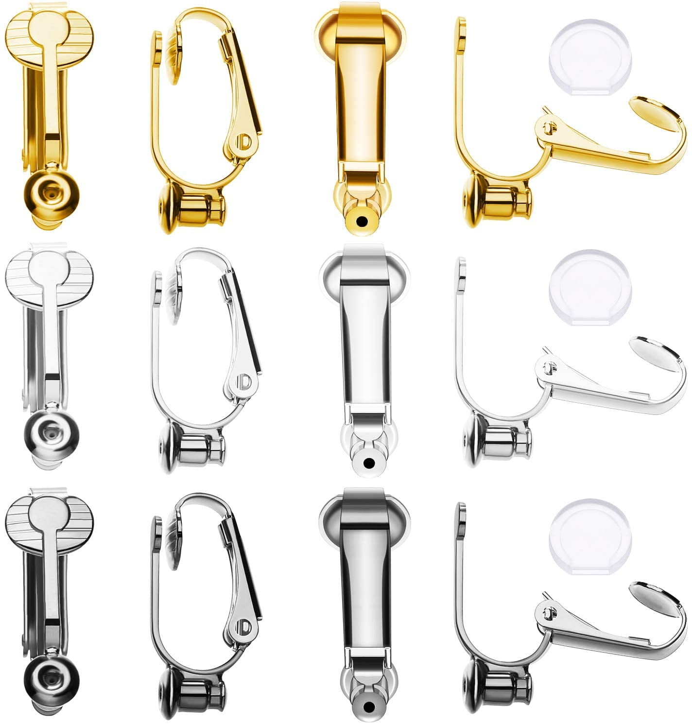 18 Pieces Clip-on Earrings Converter Components with Post for Non ...