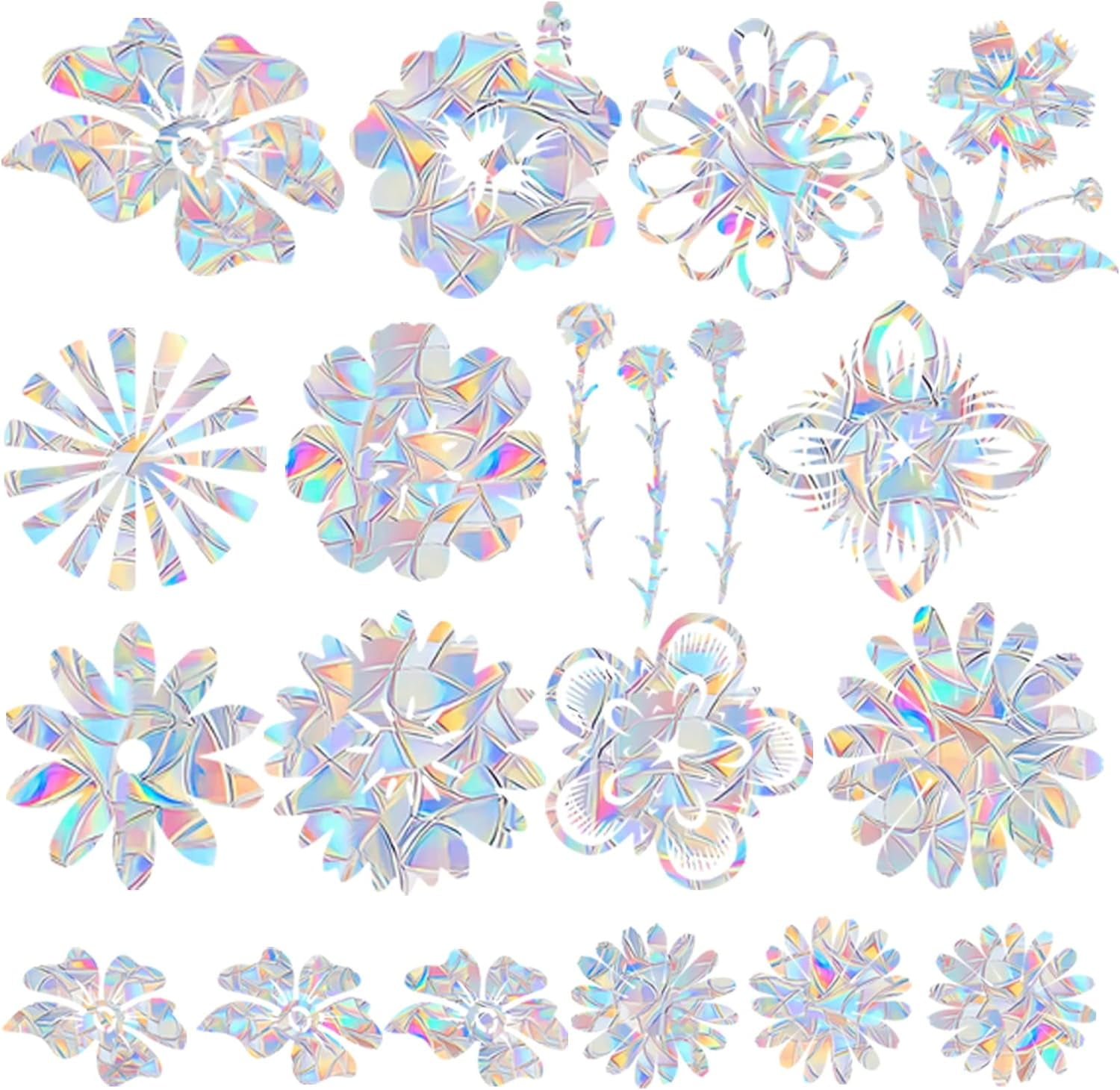 18 Pieces Flower Window Decals for Bird Strikes - Anti-Collision Clings ...