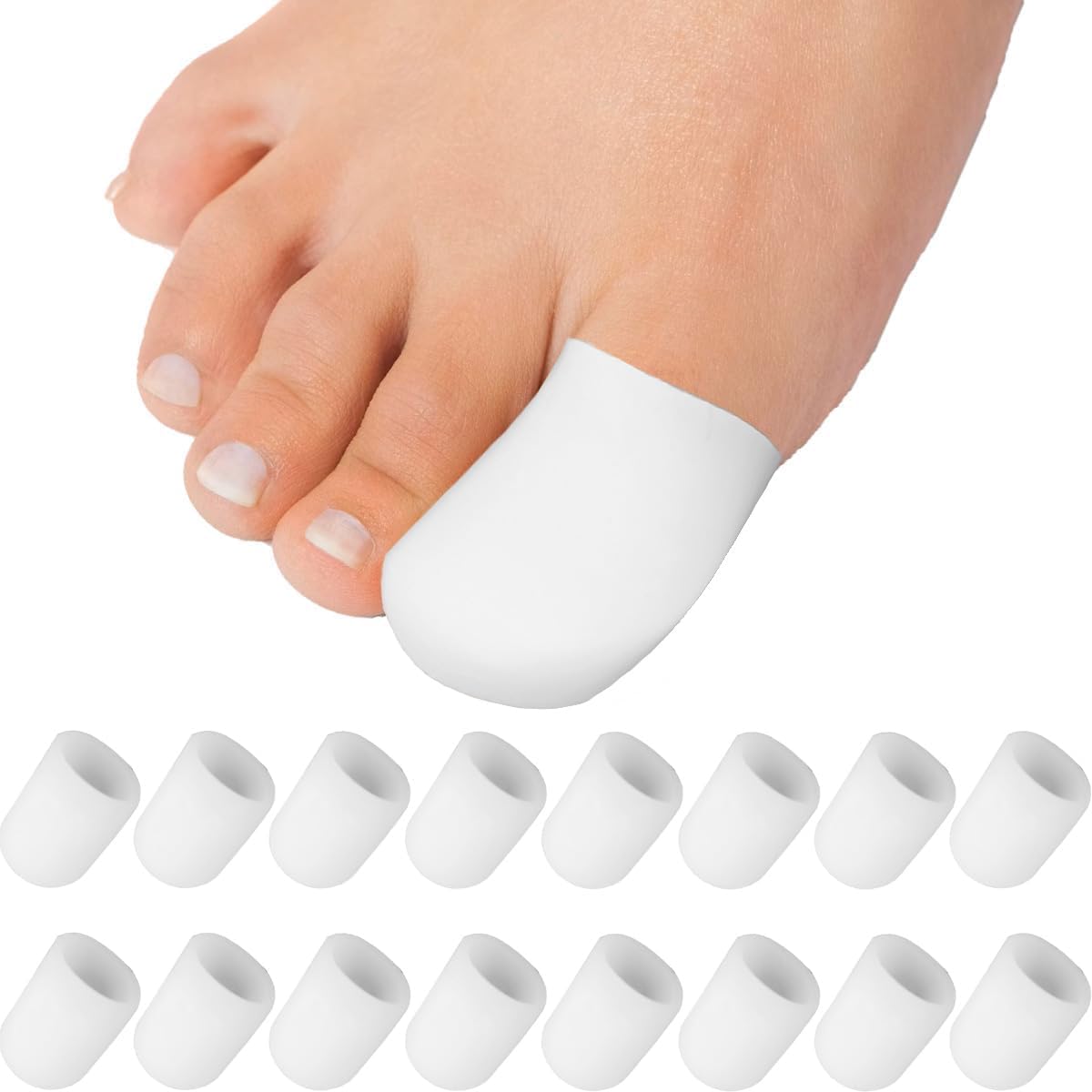 18 Pieces Gel Big Toe Cap Silicone Big Toe Protectors for Missing or ...