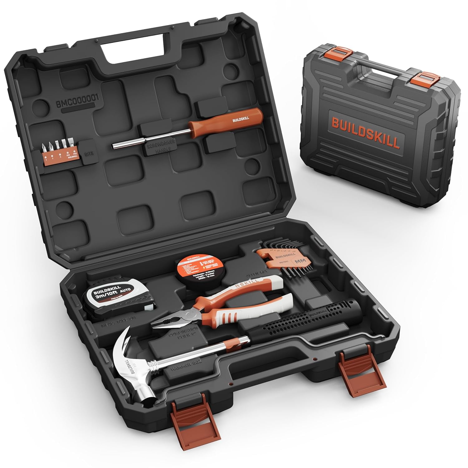 18 Pieces Hand Tool Kit For Home | 3 Meter Auto Measuring Tape ...