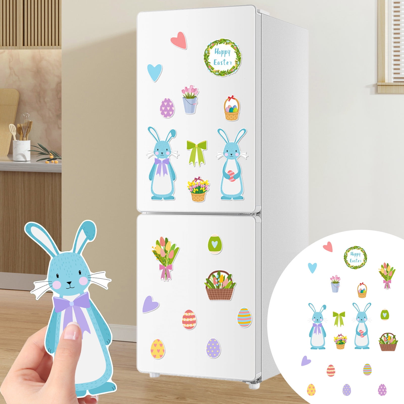 18 Pieces Happy Easter Refrigerator Magnets Fridge Magnet Sticker ...
