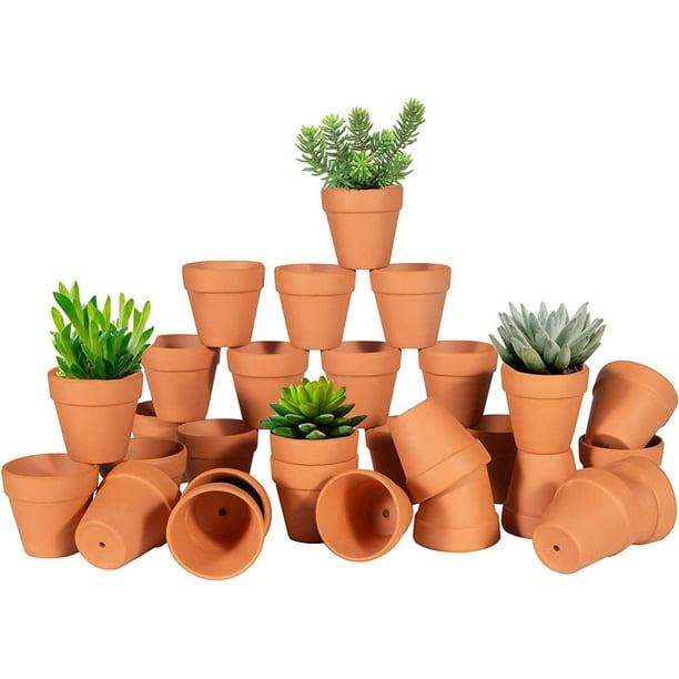 18 Pieces Mini Plant Nursery pots 2 inch Clay Flower Pots, Cactus ...