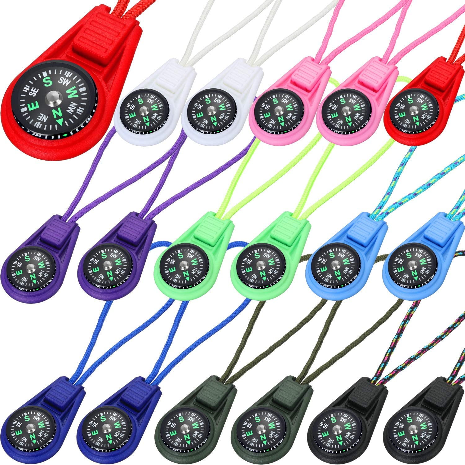 18 Pieces MuMini Survival Compass Pocket Compass For Outdoor Camping ...