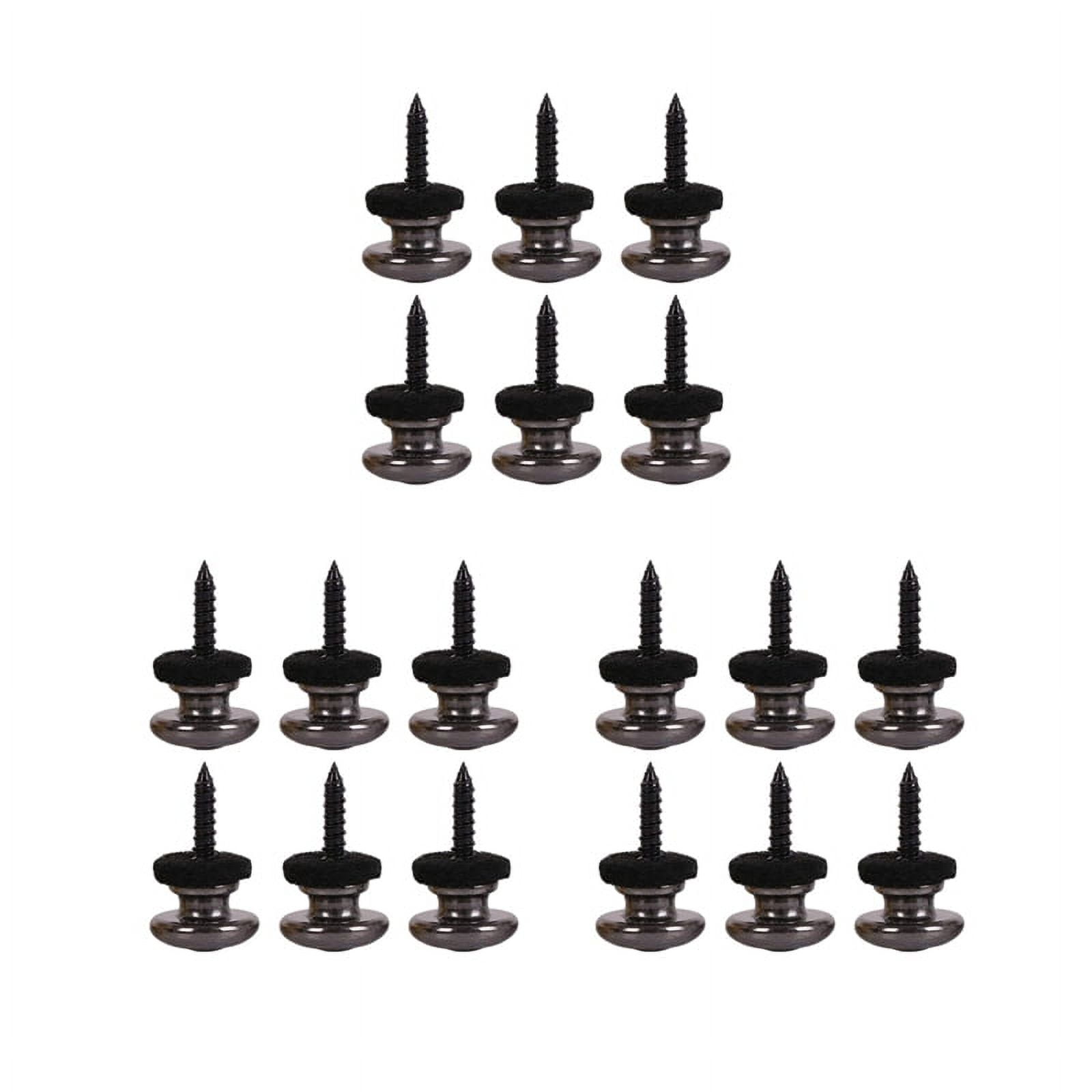 18 Pieces Mushrooms Head Guitar Strap Buttons Strap Locks Chrome (Black ...