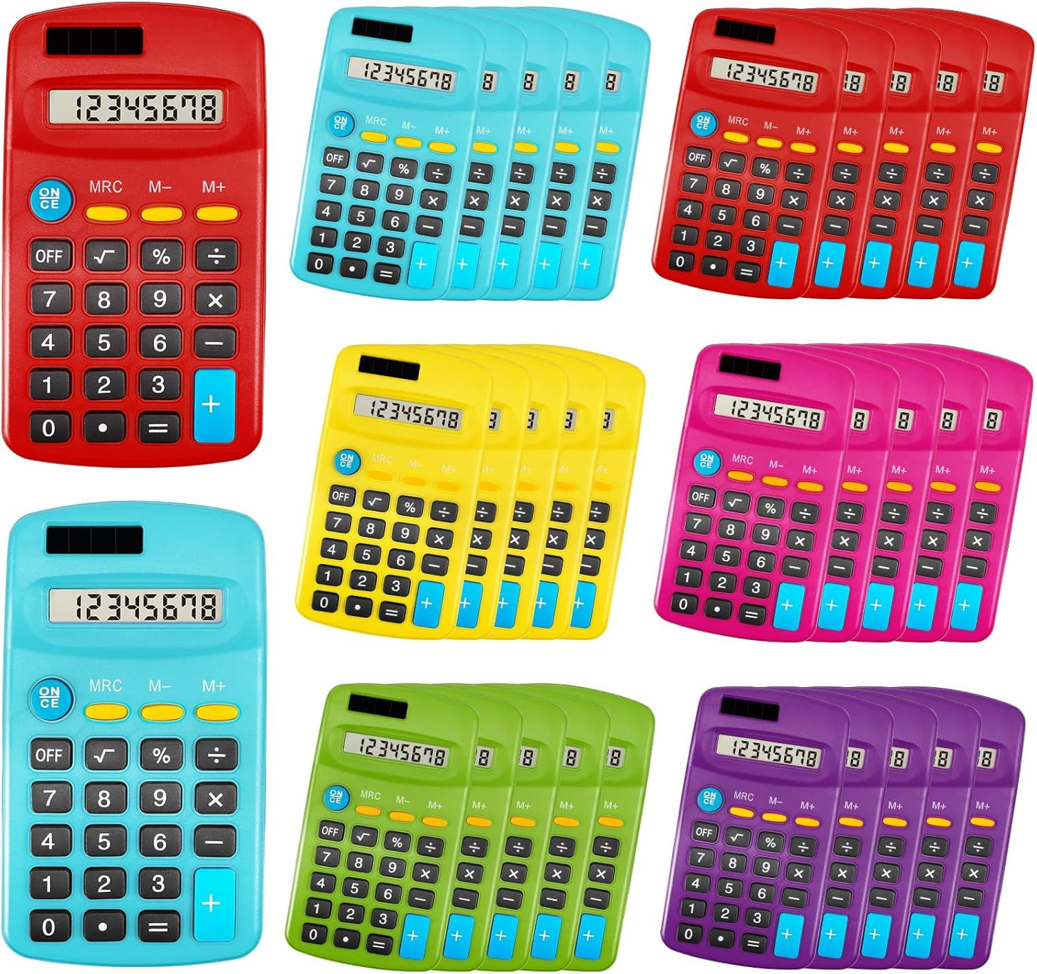 18 Pieces Pocket Calculators,Pocket Mini Calculators,8 Digit Display ...