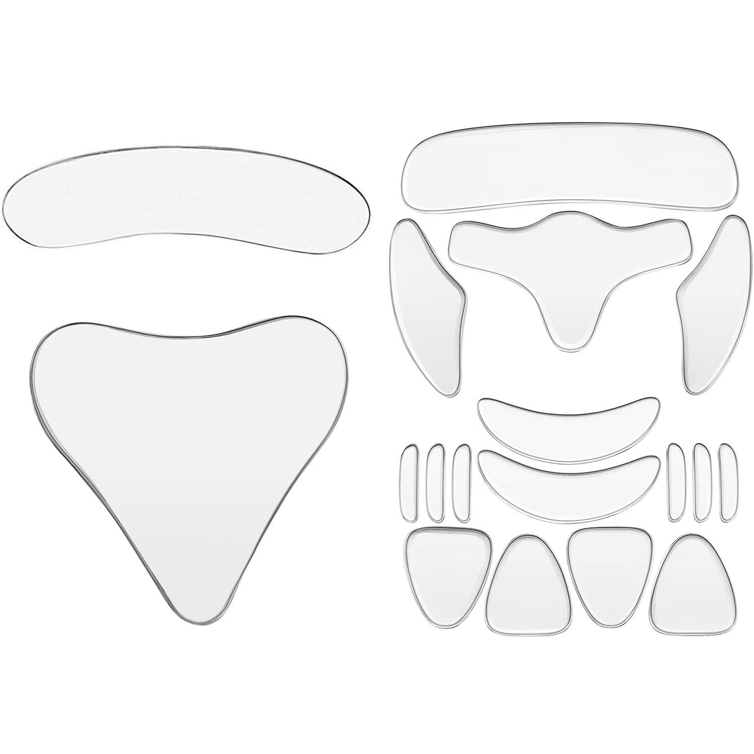 18 Pieces Reusable Facial Chest Neck Silicone Pad Set, 16 Pieces ...