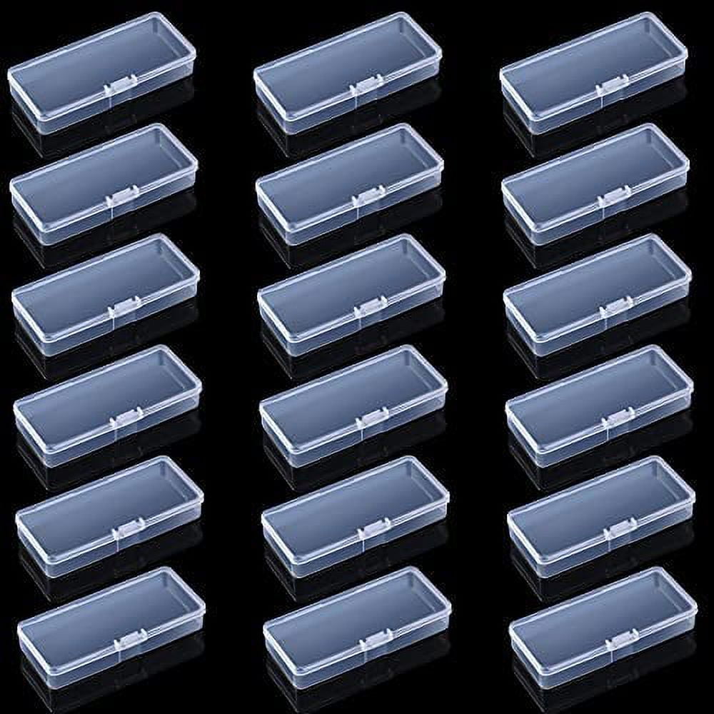 18 Pieces Small Plastic Case Small Storage Containers Transparent ...