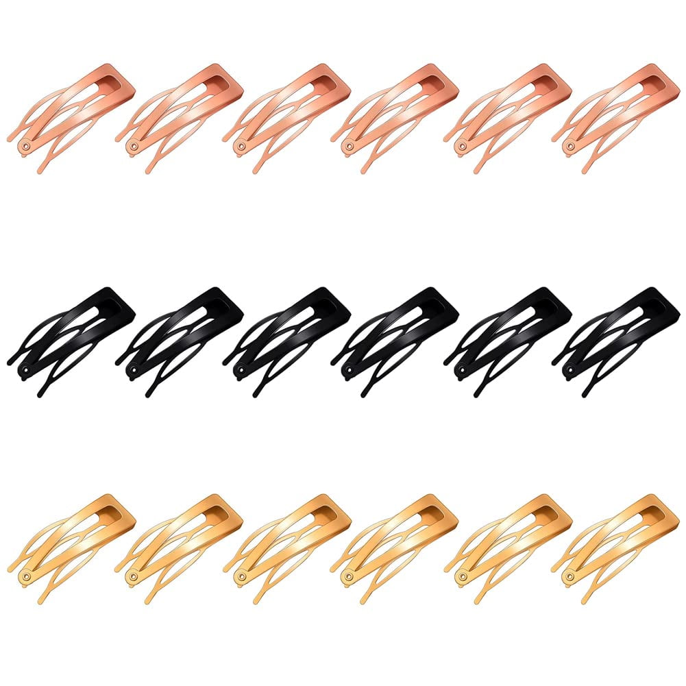 18 Pieces Snap Hair Clips 3 Prong Hair Clips Metal Snap Hair Clips ...