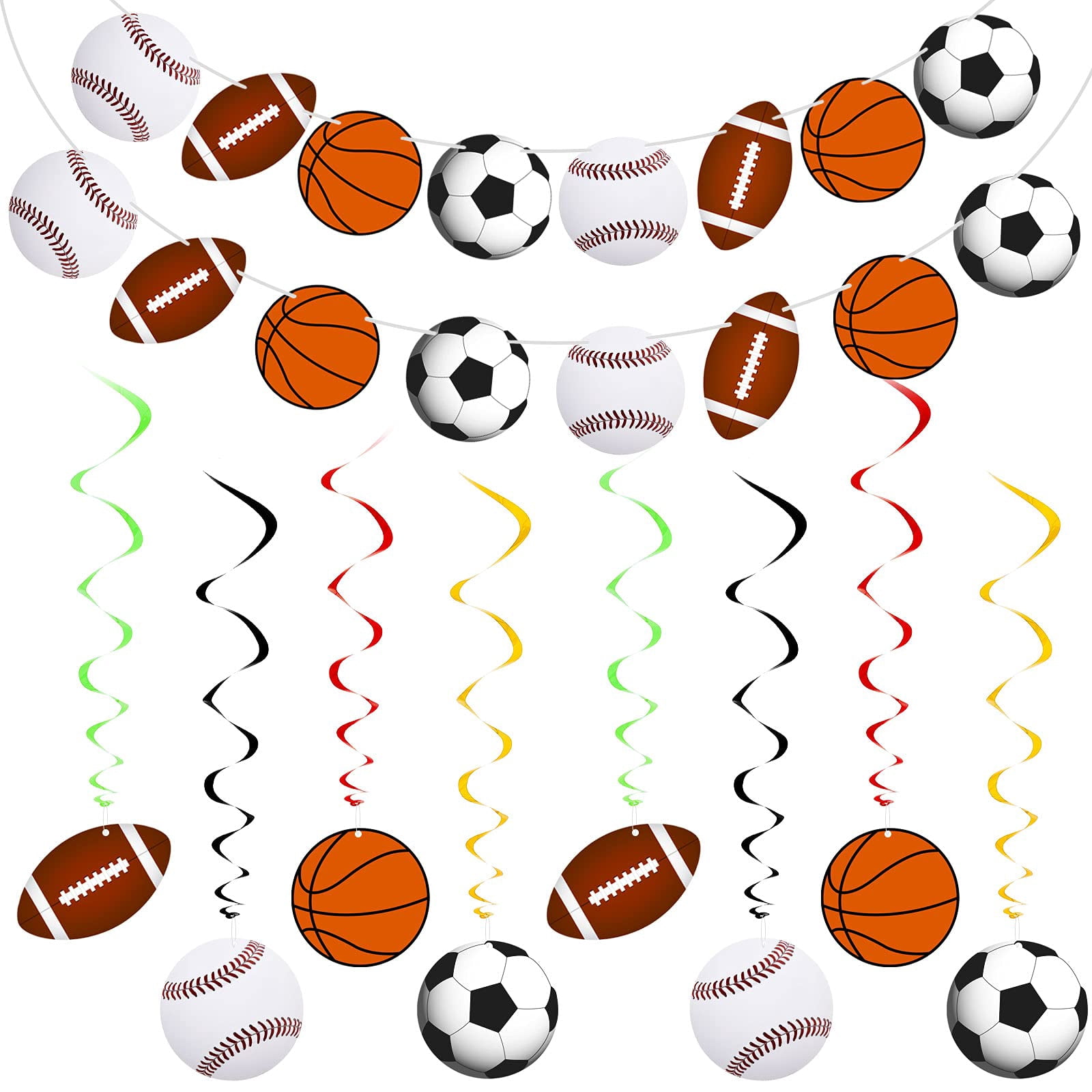 18 Pieces Sports Party IFF17 Decorations Sports Themed Birthday Party ...