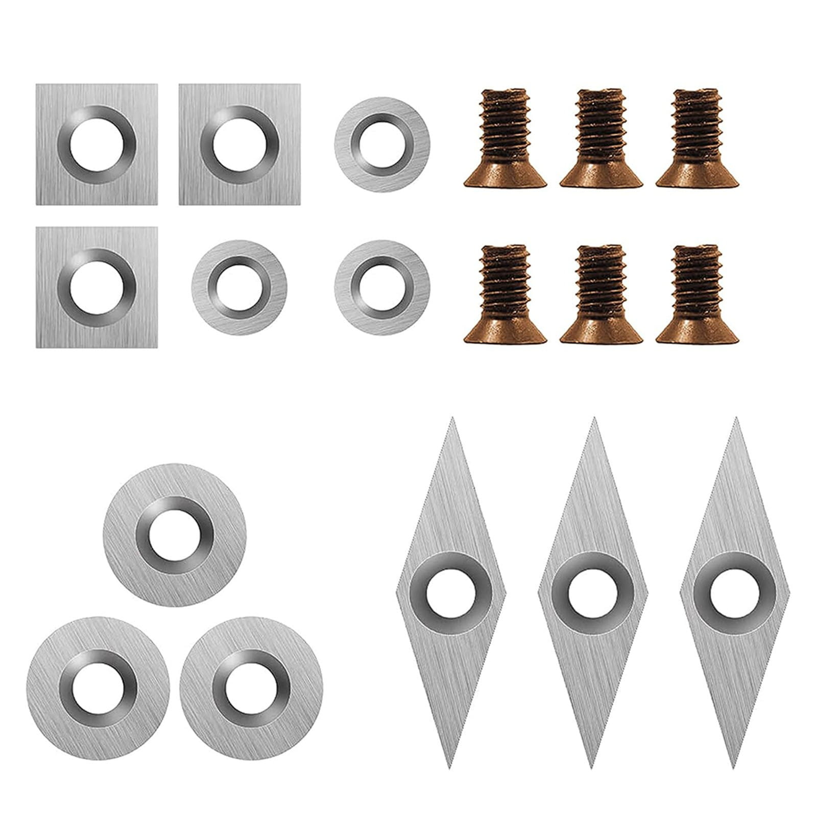 18 Pieces Tungsten Carbide Cutters Inserts Set for Wood Lathe Turning ...