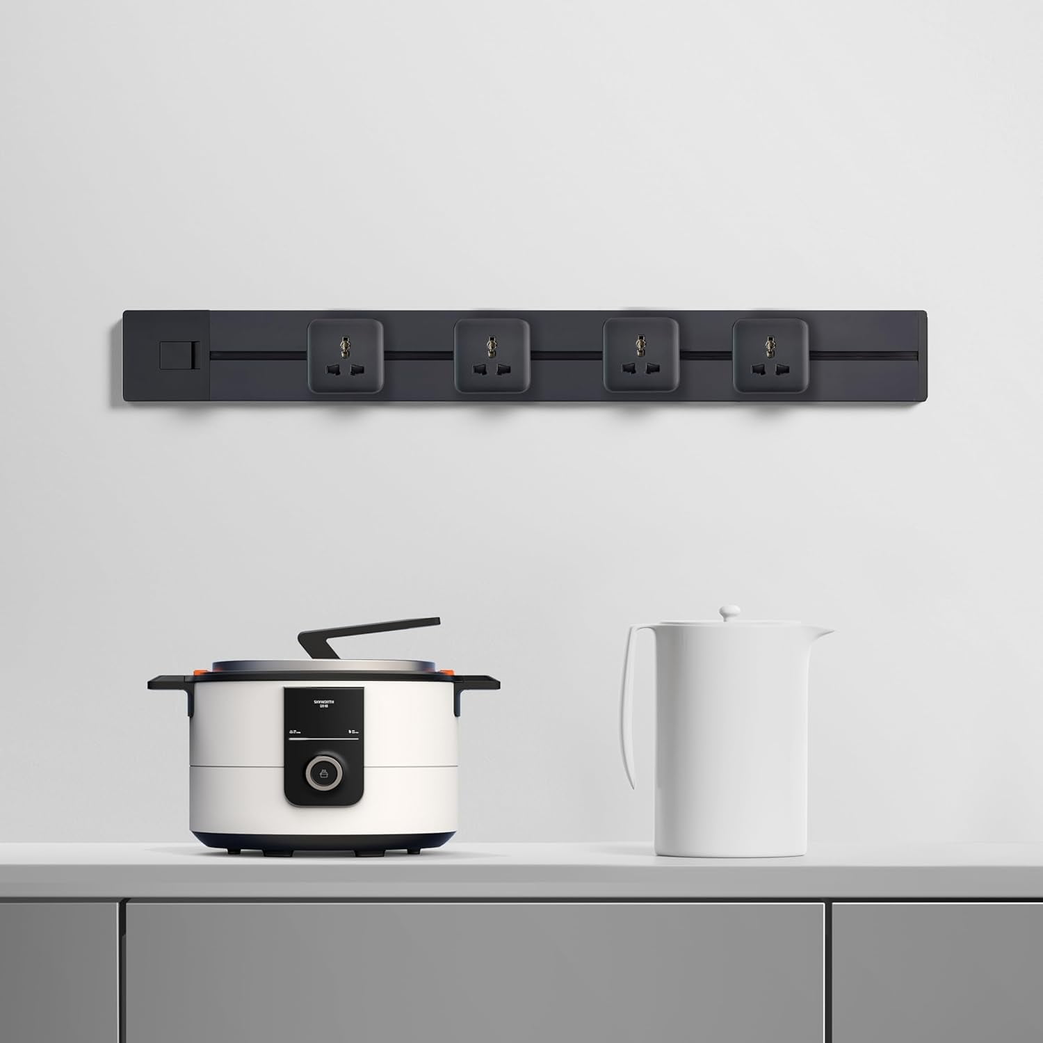 18" Plug Mold Outlet Strip - Wall Mount Track Power Strip with 3 ...