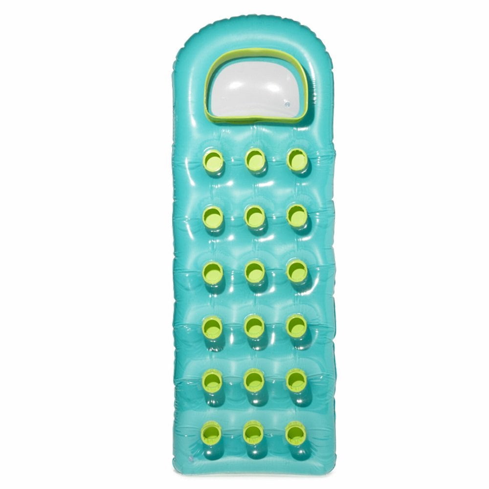 18 Pocket Swimming Pool Beach Lounge Floating Raft with Pillow ...