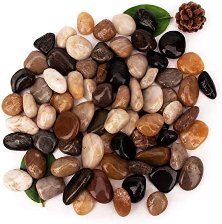 18 Pounds Pebbles Aquarium Gravel River Rock, Natural Polished ...