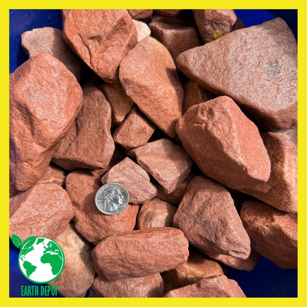 18 Pounds of Red Sandstone Rocks 2" to 5" Size, Stones Gravel Pebbles ...