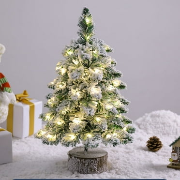 Uforic 6ft Pre-Lit Flocked Natural Drooping Pampas Christmas Tree with ...