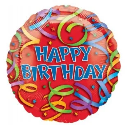 18″ HAPPY BIRTHDAY Red Streamers Balloon • Party Supplies Decorations ...