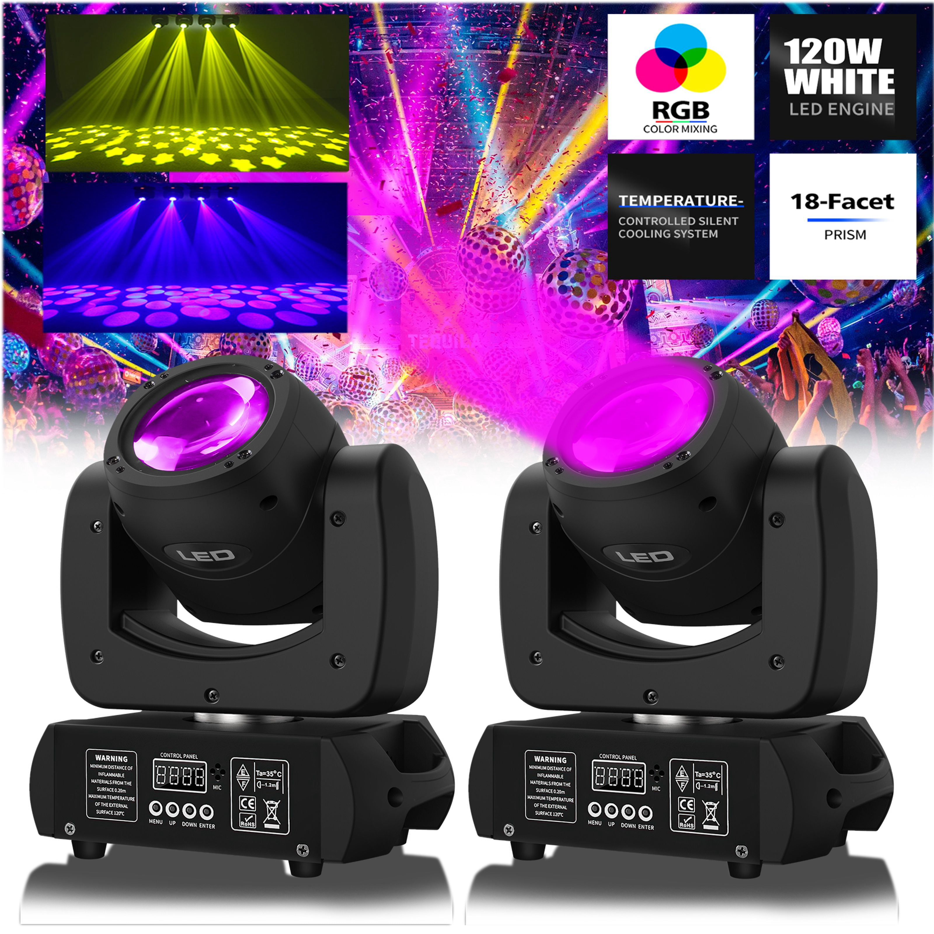 18 Prism (8500K) Beam Gobo Moving Head Stage Light COB LED Dazzling ...