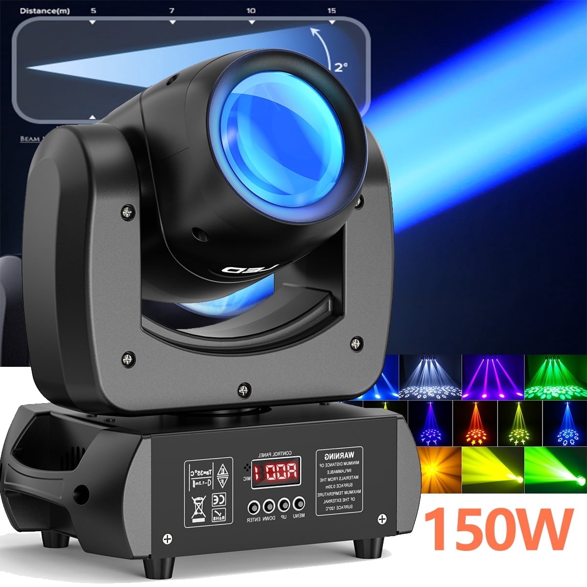 18 Prism LED Moving Head Light 120W DJ Lights Stage Lighting by DMX and ...