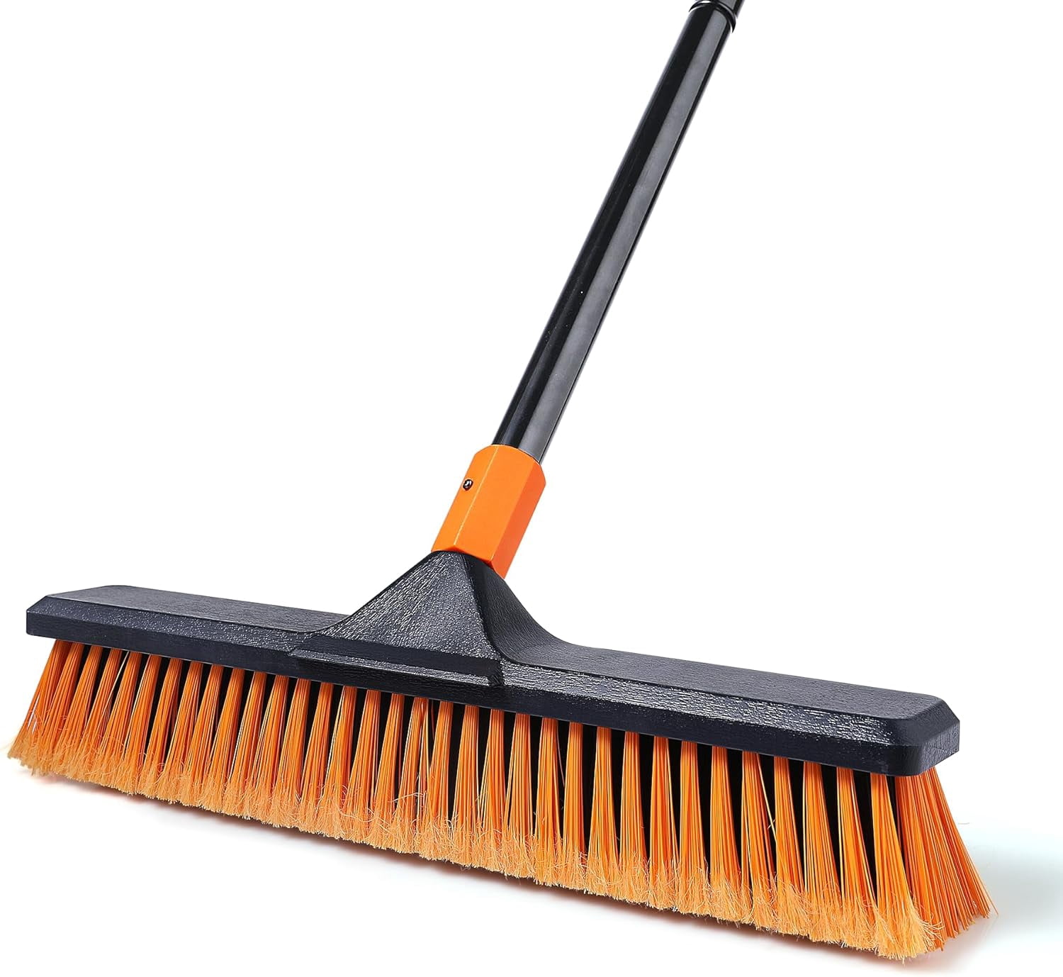 18" Push Broom Outdoor for Floor Cleaning with Extendable Long Handle ...