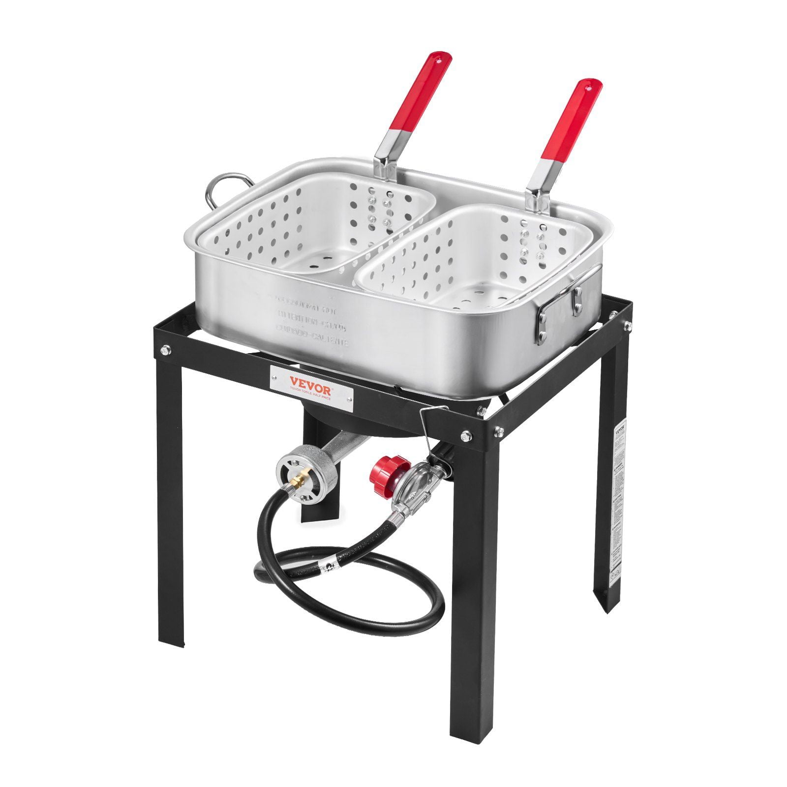 18 Qt Aluminum Outdoor Propane Deep Fryer Kit with 2 Baskets – Portable Fish & Wing Fryer ...