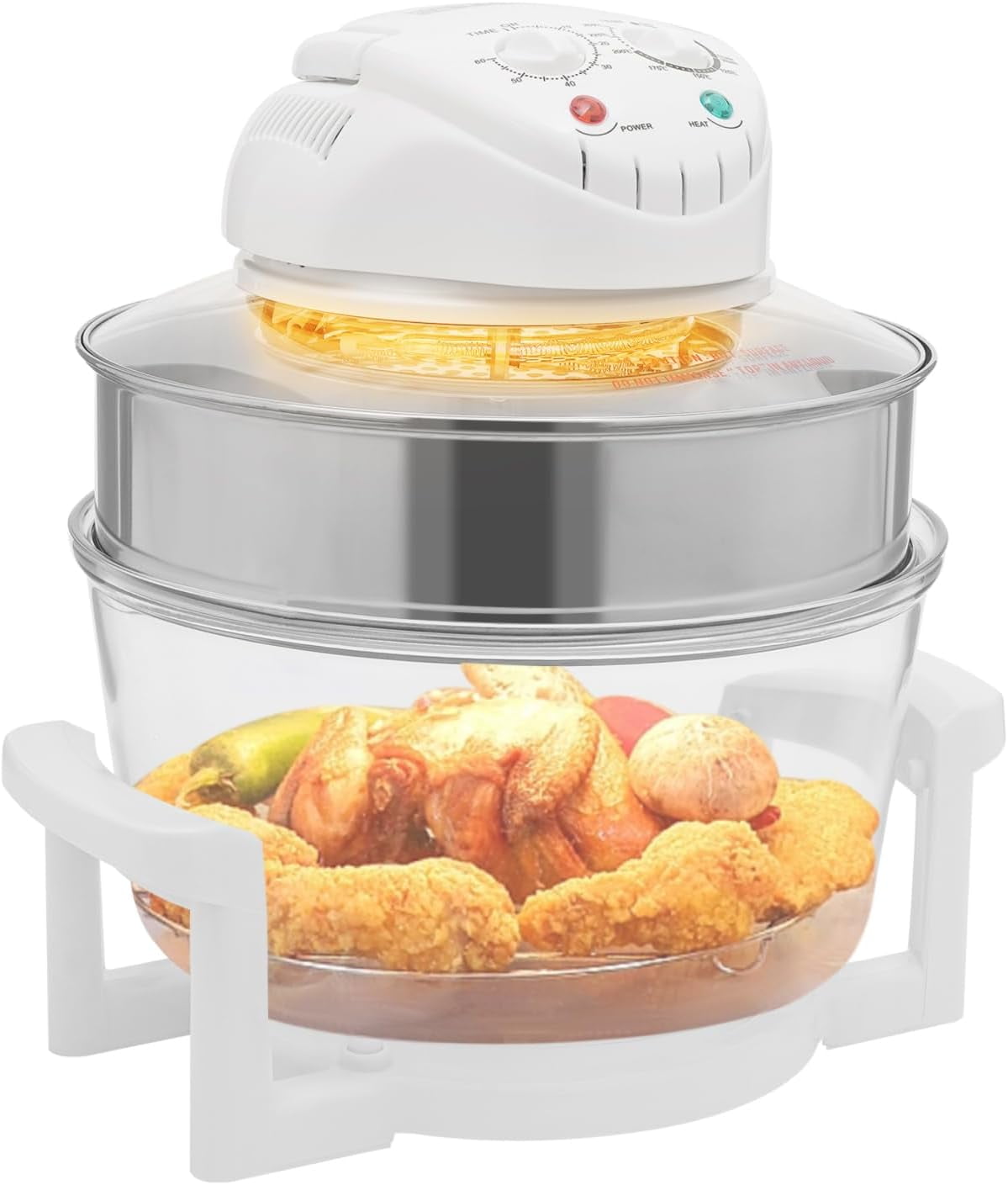 18 Quart Air Fryer Halogen Convection Oven with See-Through Glass ...