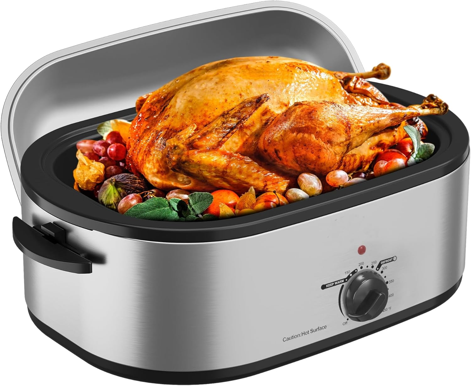 18 Quart Electric Roaster Oven with Self-Basting Lid, Defrost & Warm ...